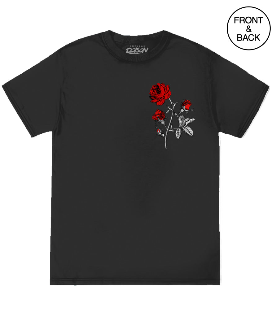 black shirt with roses mens - Il Cascinone